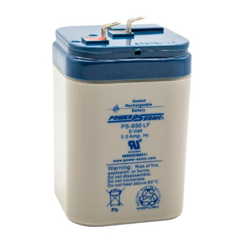 Power-Sonic PS-650LF Battery - 6V/5.0AH Lantern Style Rechargeable ...