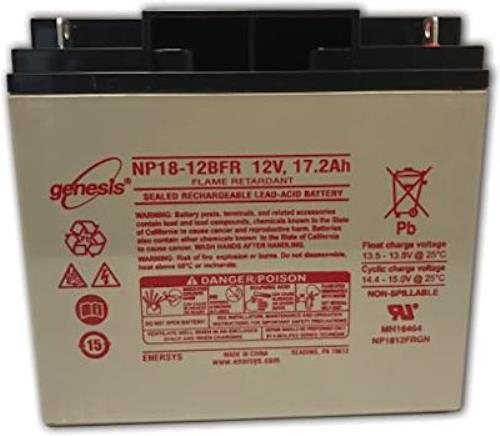 EnerSys Genesis NP18-12BFR Sealed Lead Acid Battery, Flame Resistant C ...