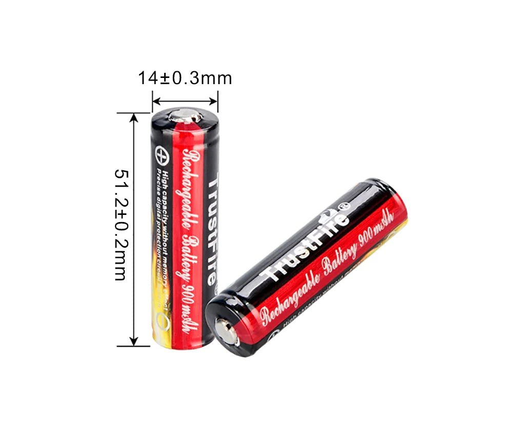 AA Li-Ion Battery with Protection, TrustFire TF 145000 - 3.7V/900mAh ...